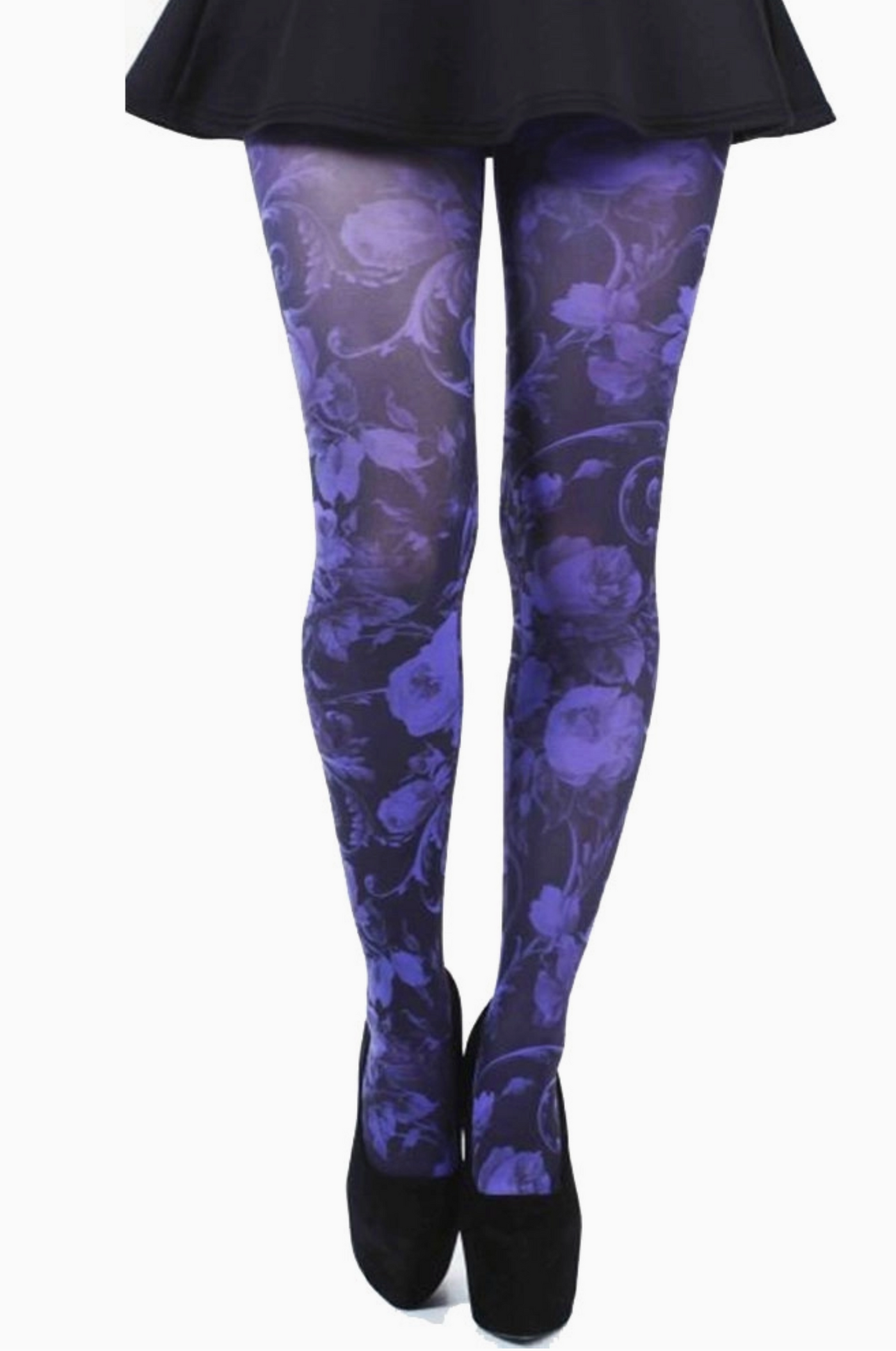 Malka Chic Purple Floral Tights – Essential Elements Chicago